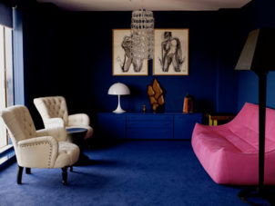 Deep Blue Living Rooms