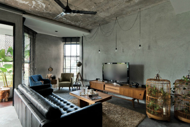 Interior With Organic Textures And Raw Finishes