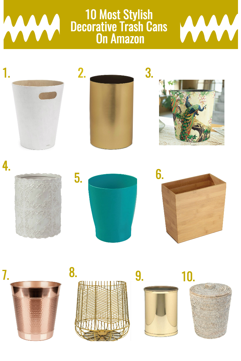 10 Most Stylish Decorative Trash Cans On Amazon