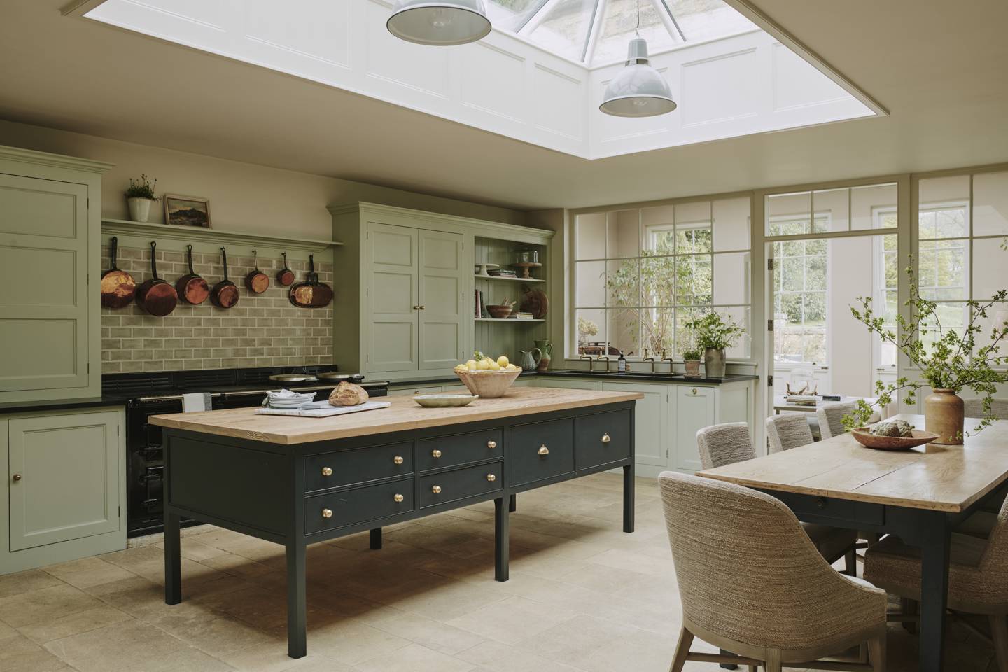 Dream Country House With a Palette of Soft Greens and Warm Blues